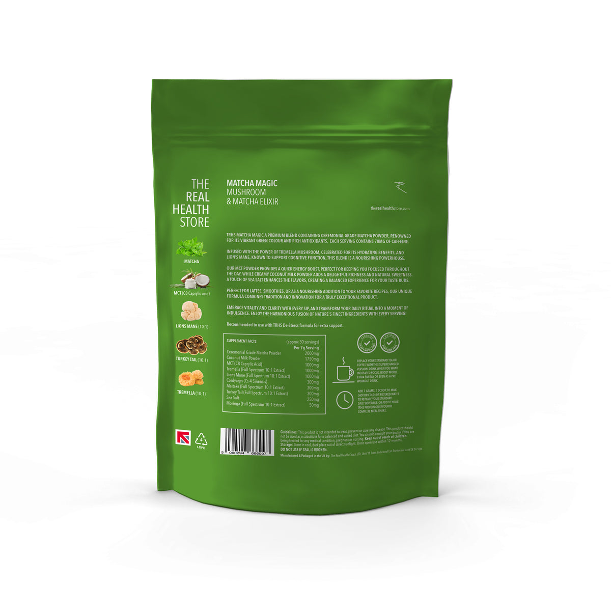 TRHS Matcha Magic, Matcha Green Tea & Functional Mushroom Elixir - 230 ...